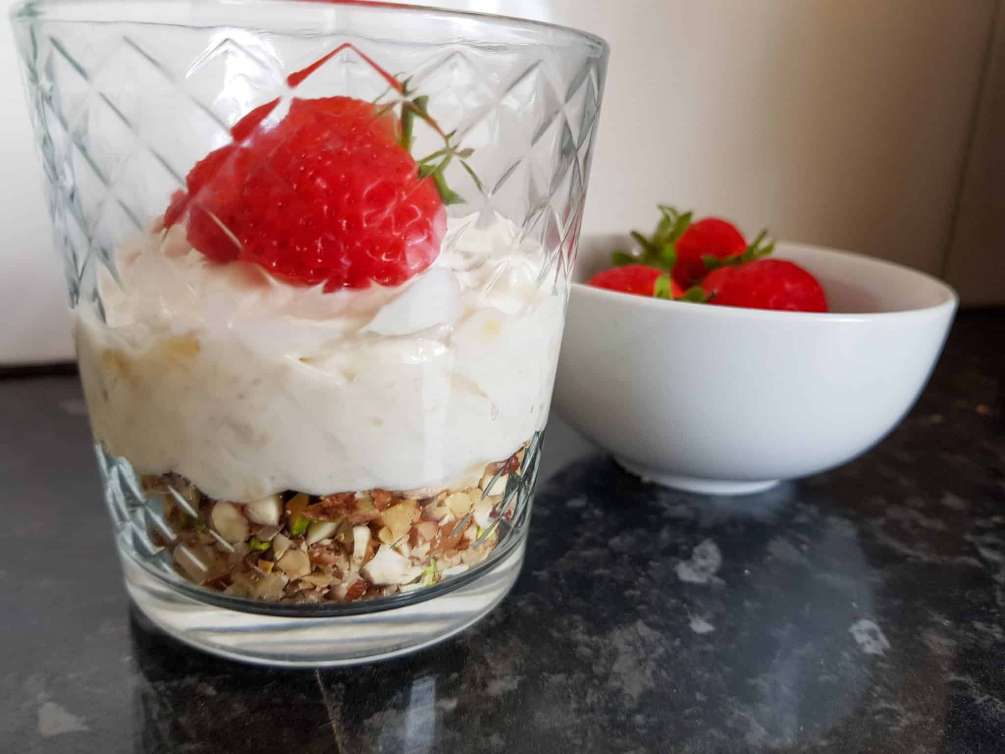 Strawberry cream cheese parfait - Sugar free and gluten free dessert