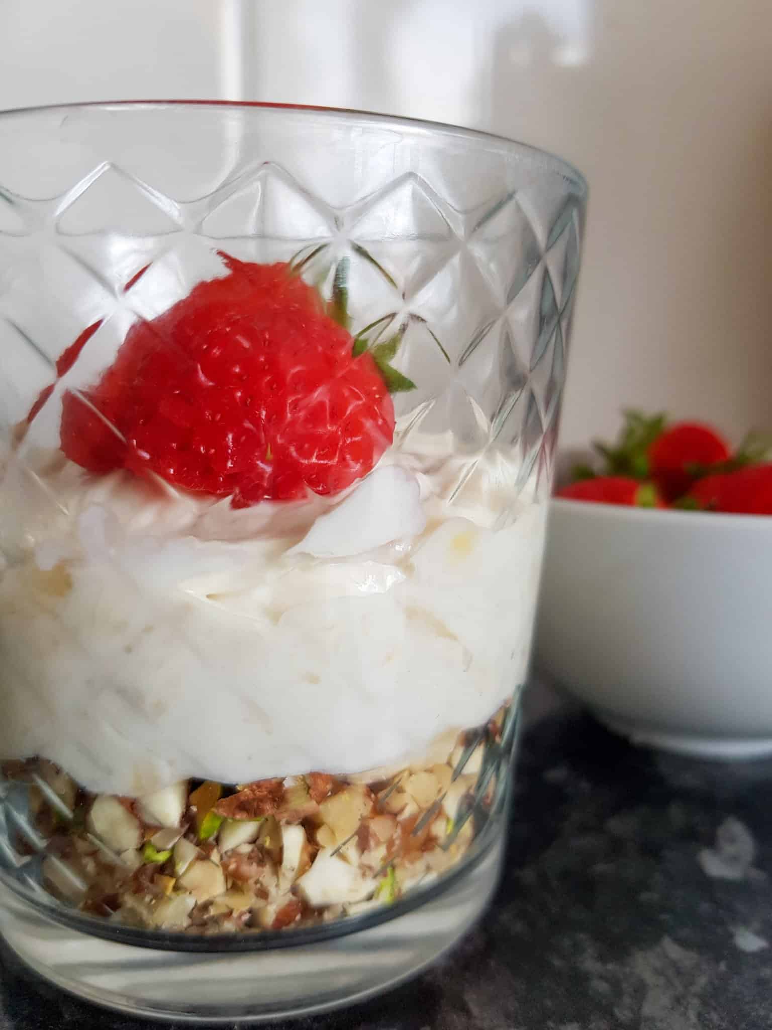 Strawberry cream cheese parfait - Sugar free and gluten free dessert