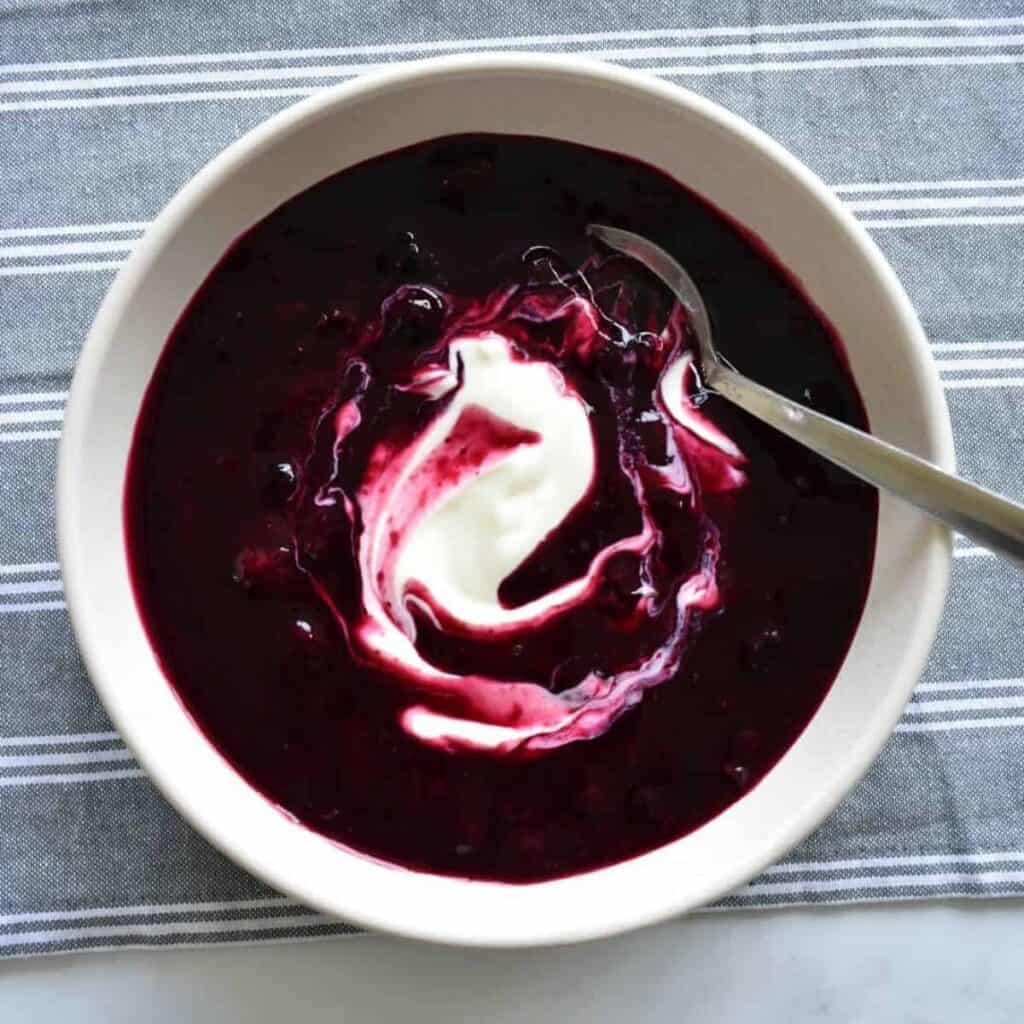 Easy Chilled Swedish Blueberry Soup - Hint of Healthy