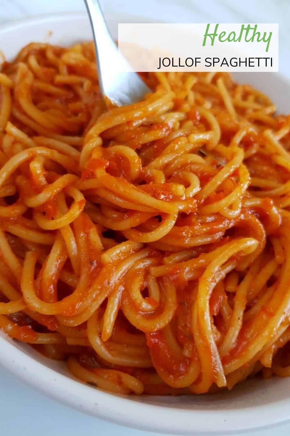 Jollof Spaghetti {Spicy Pepper & Tomato Sauce} - Hint of Healthy