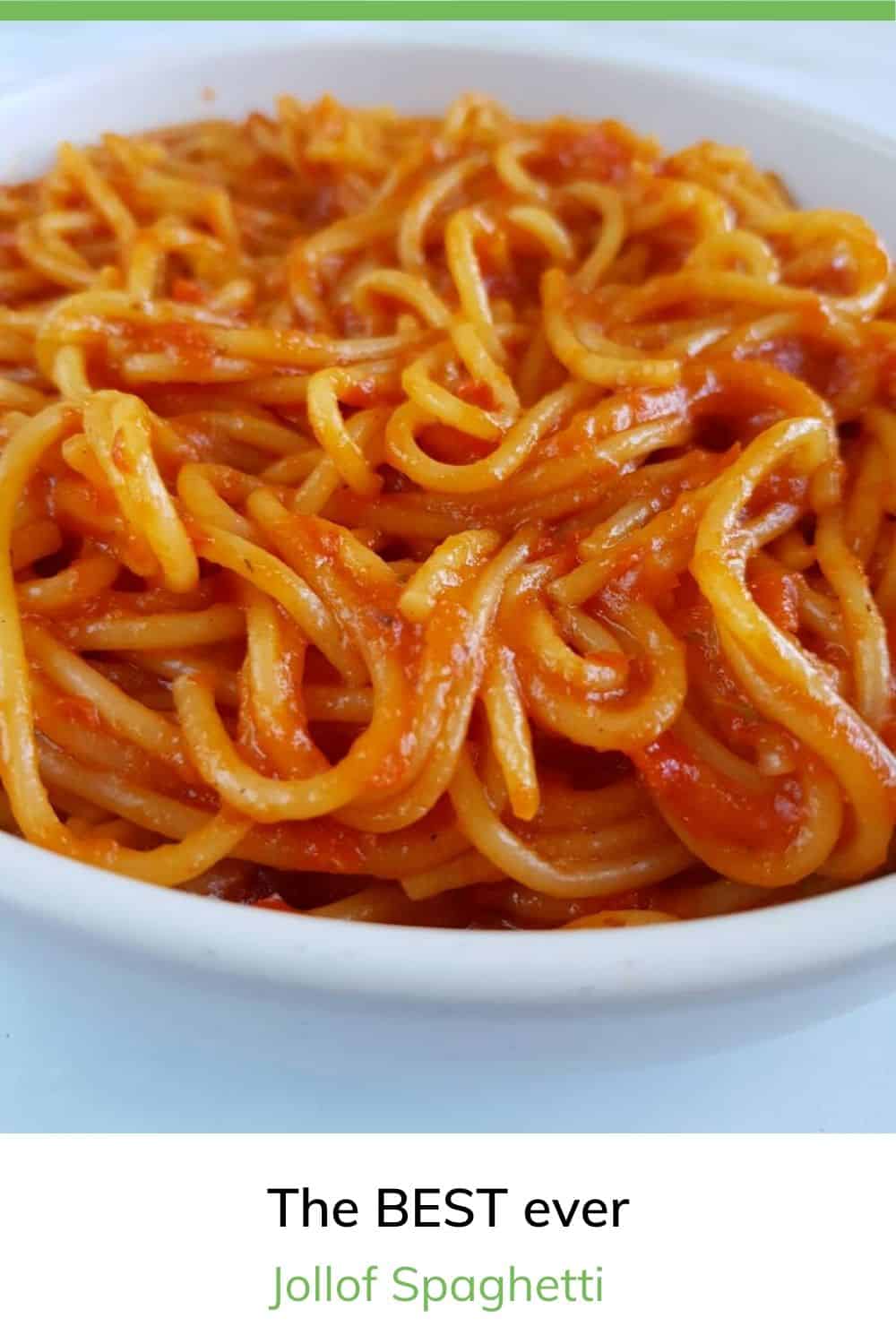 Jollof Spaghetti {Spicy Pepper & Tomato Sauce} - Hint of Healthy