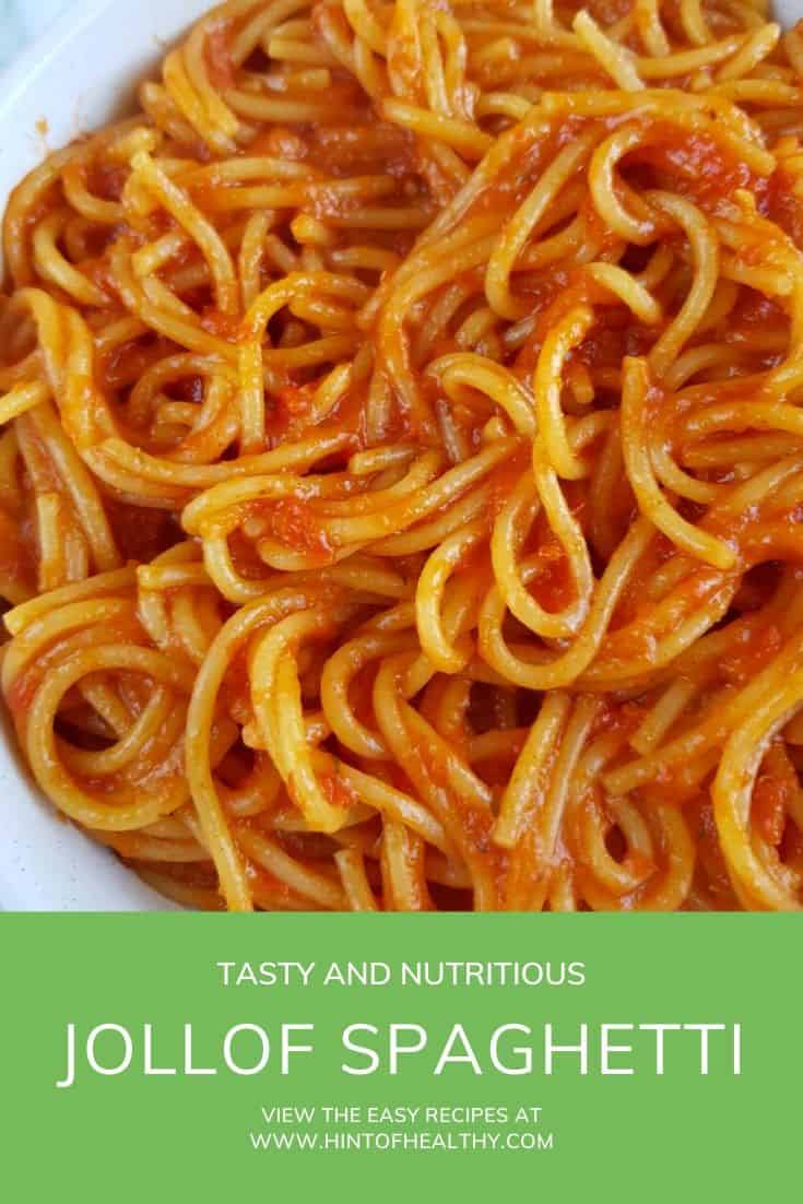 Jollof Spaghetti {Spicy Pepper & Tomato Sauce} - Hint of Healthy