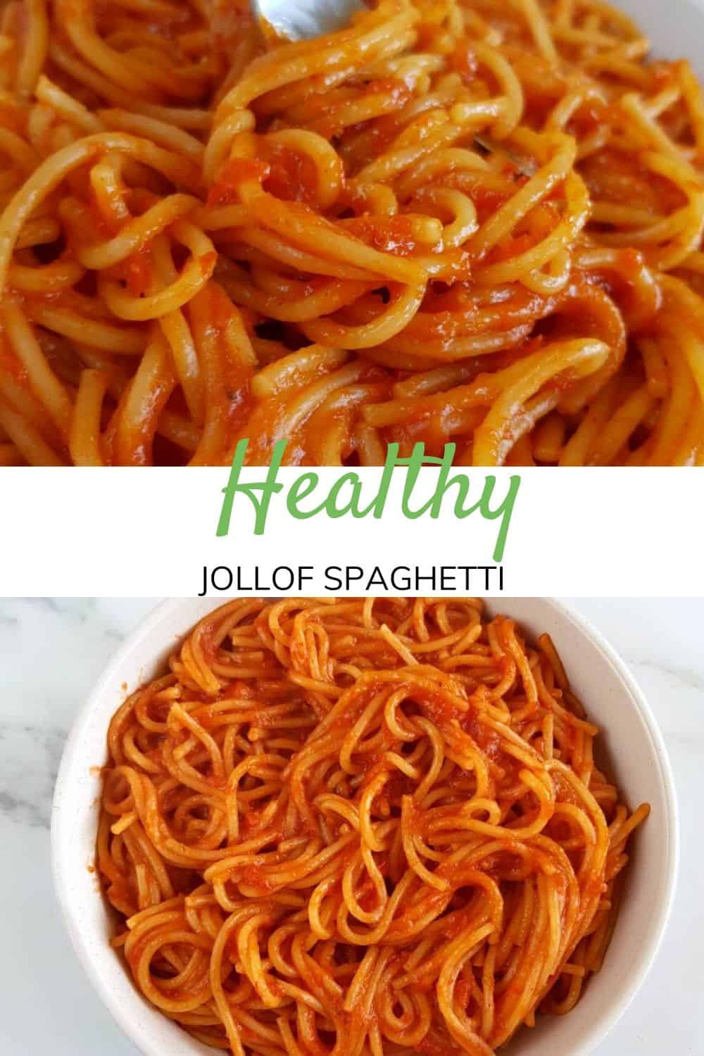 Jollof Spaghetti {Spicy Pepper & Tomato Sauce} - Hint of Healthy