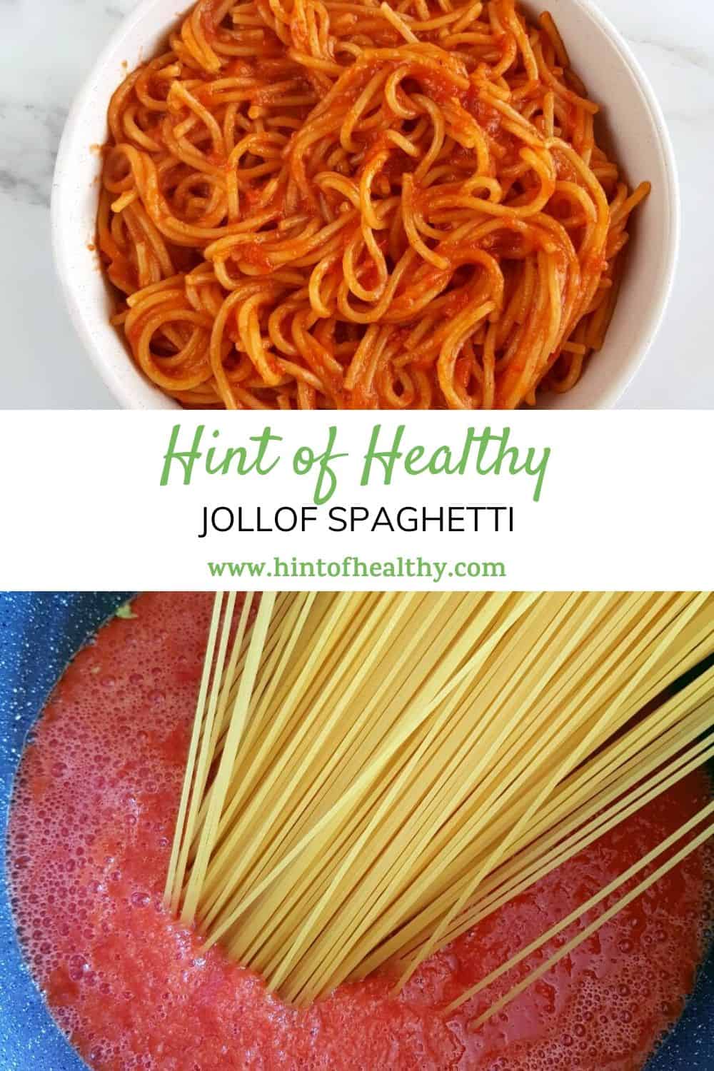 Jollof Spaghetti {Spicy Pepper & Tomato Sauce} - Hint of Healthy