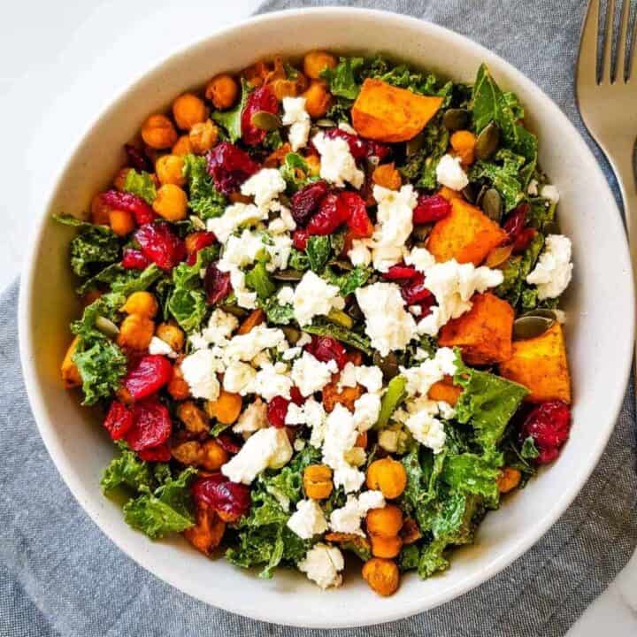 Hearty Kale Sweet Potato Salad - Hint of Healthy