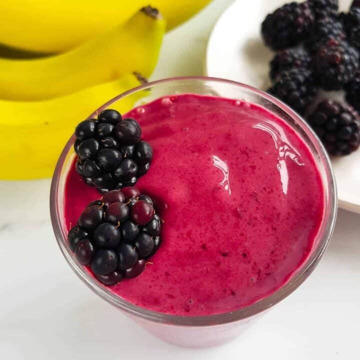 Blackberry Smoothie - Only 3 Ingredients! - Hint of Healthy
