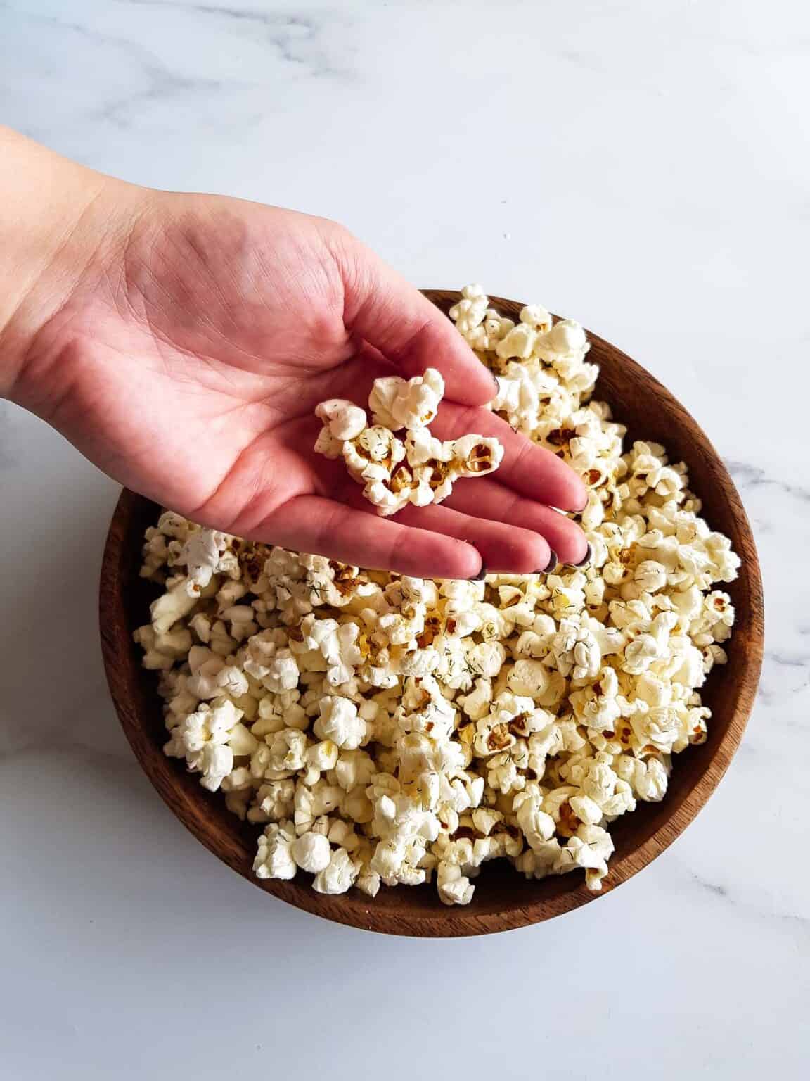 Easy Dill Pickle Popcorn Recipe - Hint of Healthy
