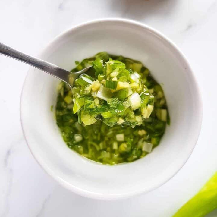 Ginger Scallion Sauce - Only 4 Ingredients! - Hint of Healthy
