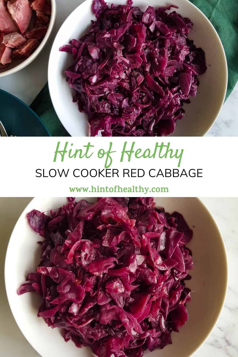 Slow Cooker Red Cabbage - Easy Side Dish - Hint of Healthy