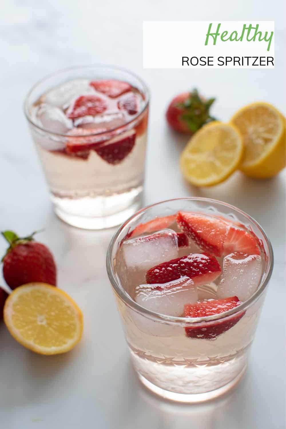 Easy Rose Spritzer - Pink Summer Cocktail - Hint of Healthy
