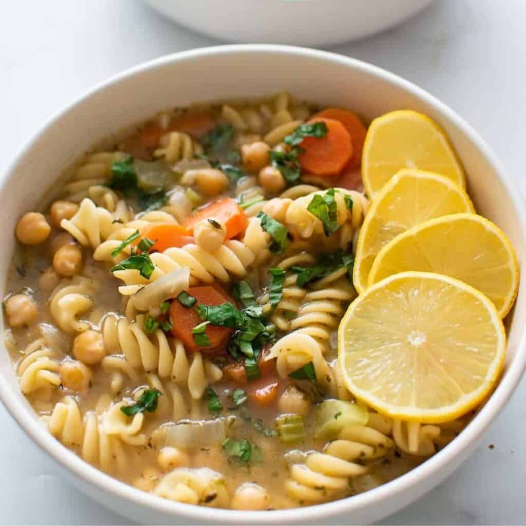 Chickpea Noodle Soup (Easy Vegan Recipe) - Hint of Healthy