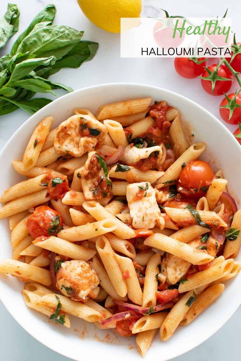 Easy Mediterranean Halloumi Pasta | Hint of Healthy