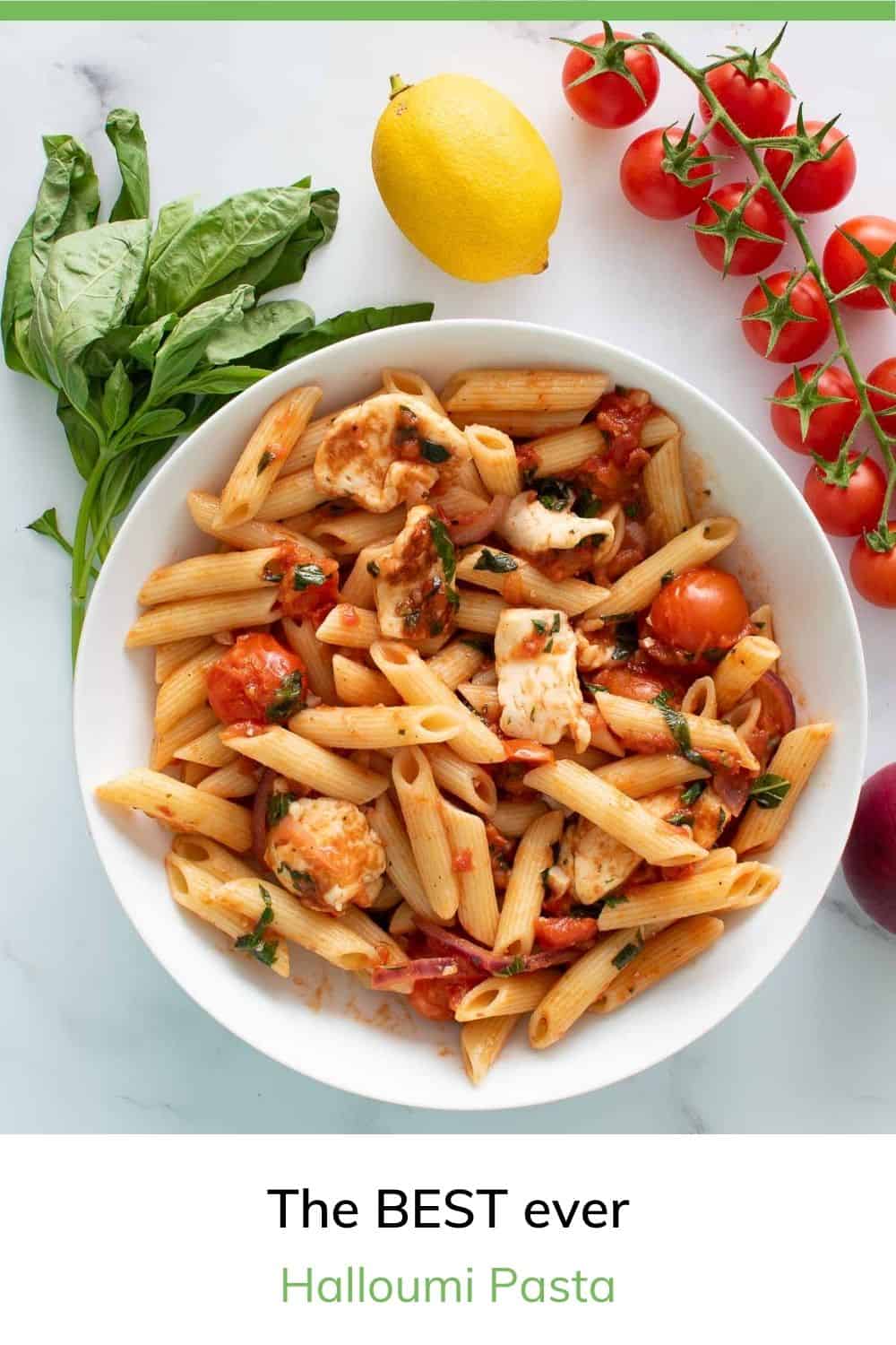 Easy Mediterranean Halloumi Pasta - Hint of Healthy