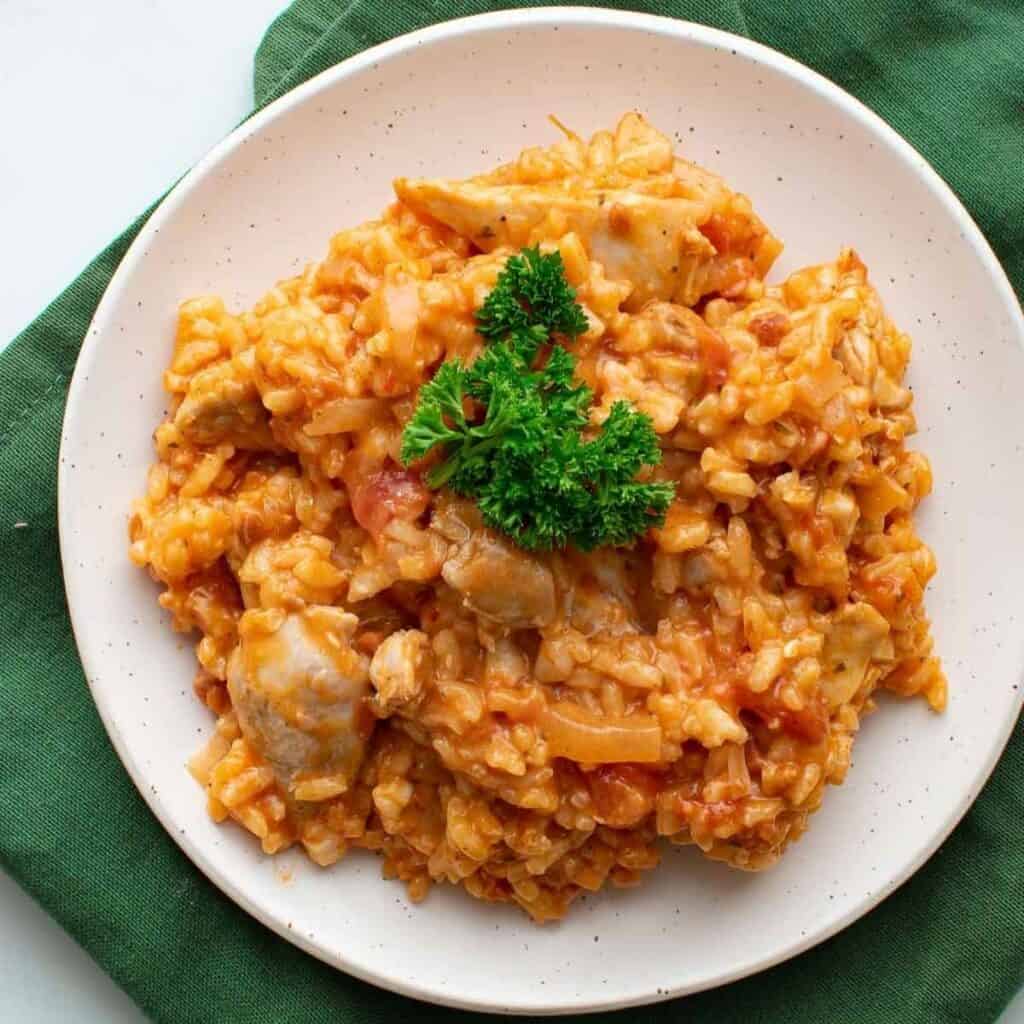Chicken and Chorizo Risotto (Easy Recipe!) - Hint of Healthy
