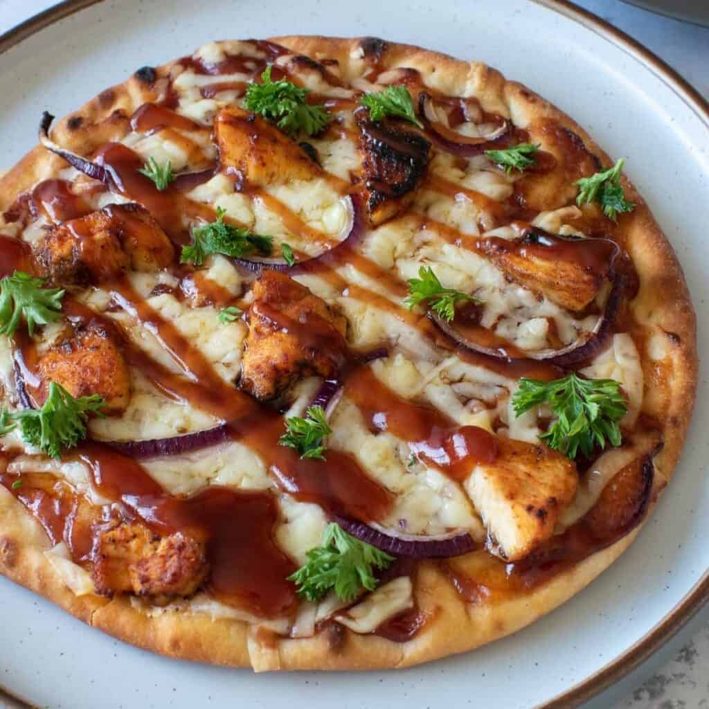 BBQ Chicken Flatbread (20-Minute Meal) - Hint of Healthy