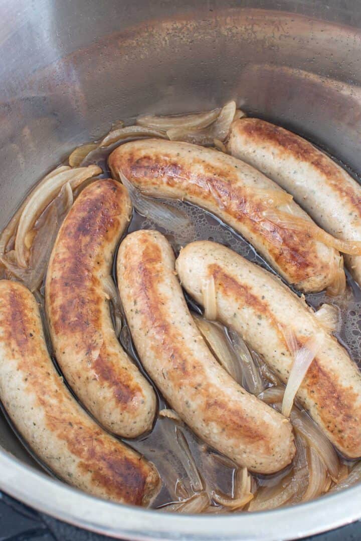 Instant Pot Brats (Beer Boiled Bratwurst) - Hint of Healthy