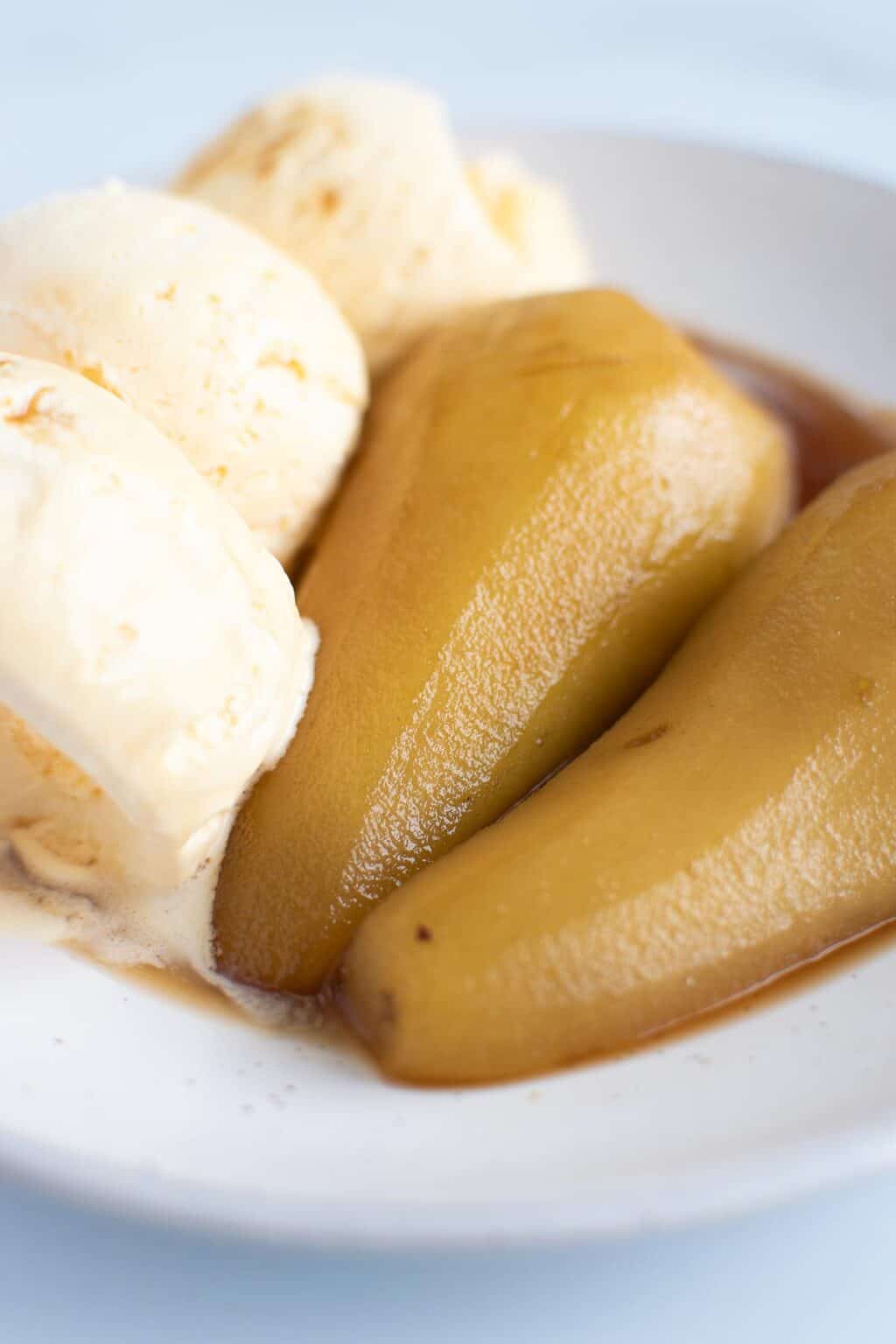 Brandied Pears - Easy Pear Dessert Recipe - Hint of Healthy
