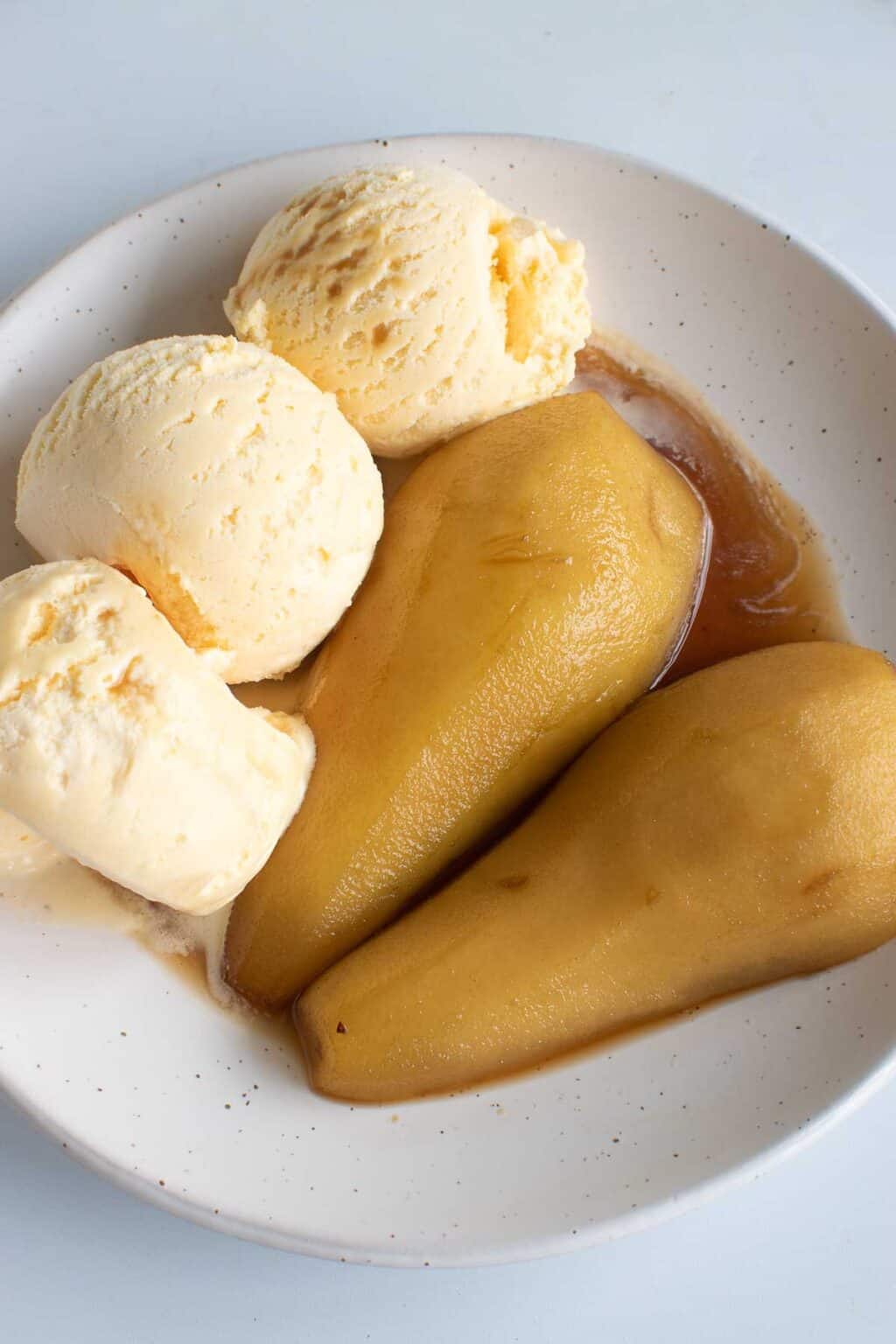 Brandied Pears - Easy Pear Dessert Recipe - Hint of Healthy