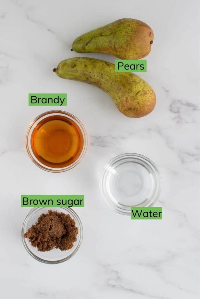 Brandied Pears - Easy Pear Dessert Recipe - Hint of Healthy