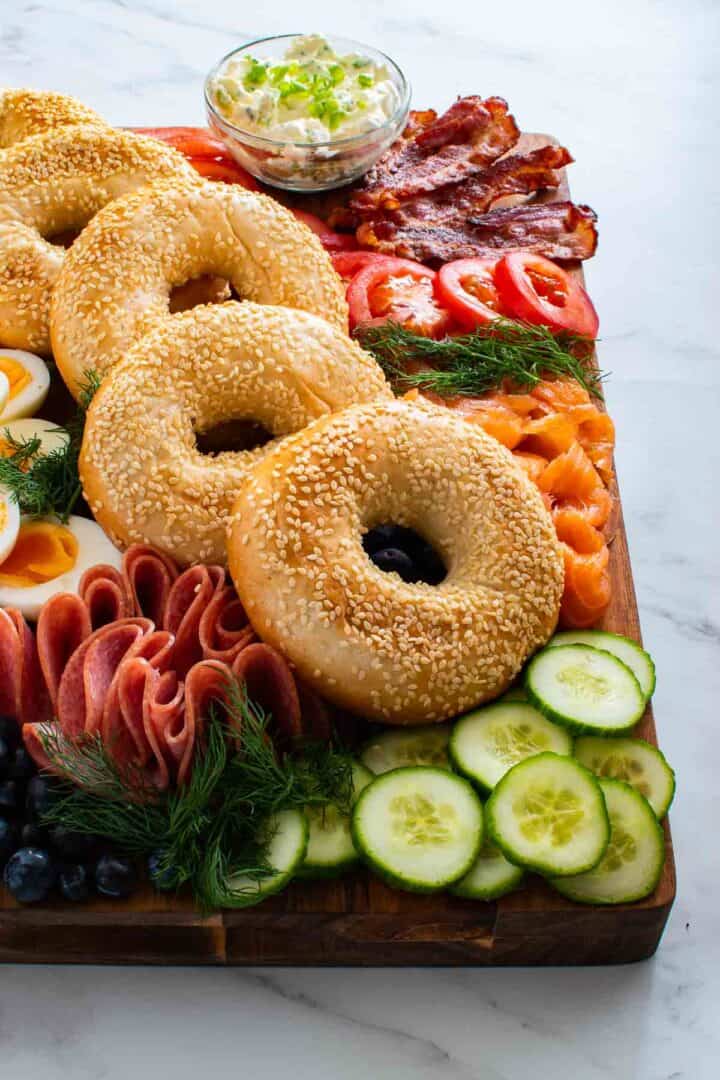 Easy Bagel Board for Breakfast or Brunch - Hint of Healthy