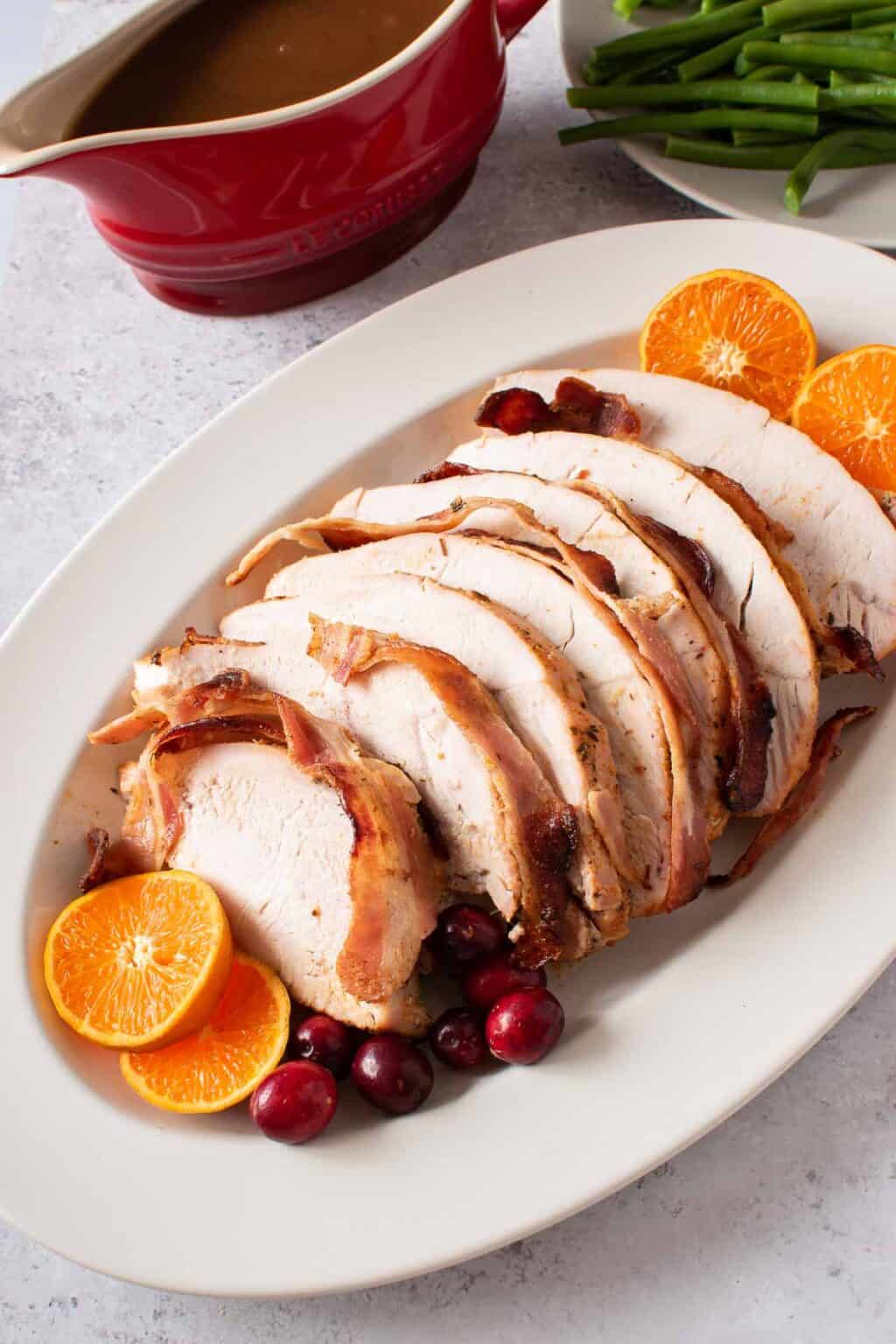 Bacon Wrapped Turkey Breast Recipe - Hint of Healthy