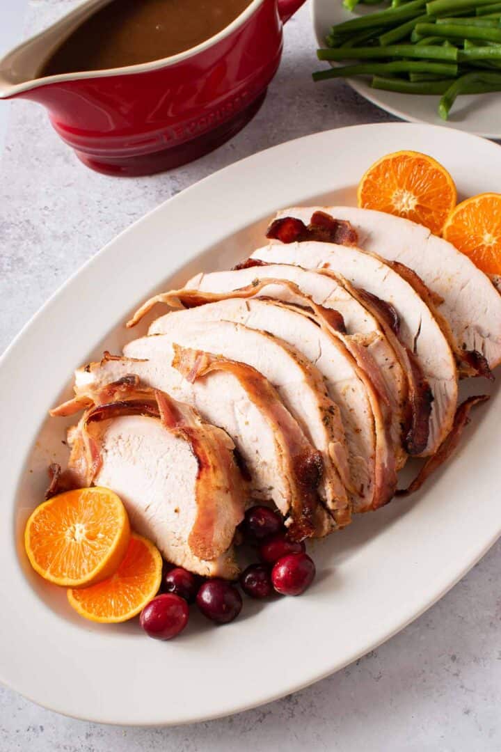 Bacon Wrapped Turkey Breast Recipe - Hint of Healthy