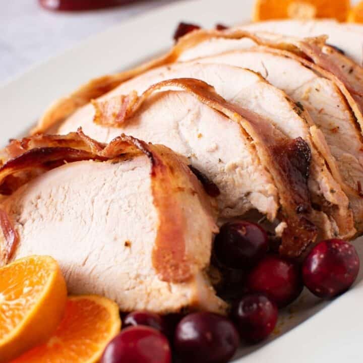 Bacon Wrapped Turkey Breast Recipe - Hint of Healthy
